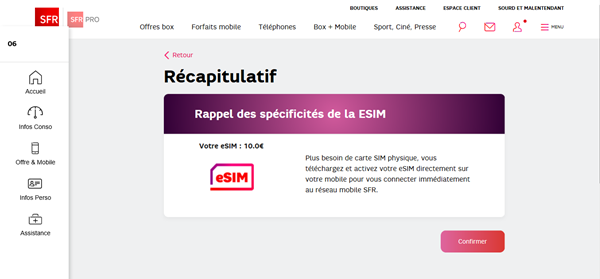 L'eSIM SFR